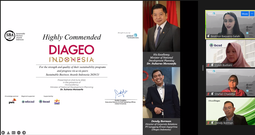 DIAGEO INDONESIA TERIMA PENGHARGAAN ATAS KONSISTENSI DARI KINERJA ...
